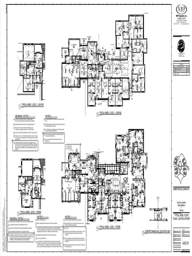 Typical Home - Floor Plans - Lighting & Power A-E2.01 | PDF | Interior ...