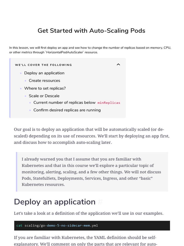 7 Get Started With Auto Scaling Pods | PDF | Computing | Computer ...