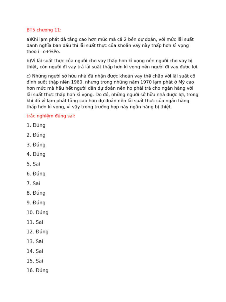 BT5 Chương 11 | PDF