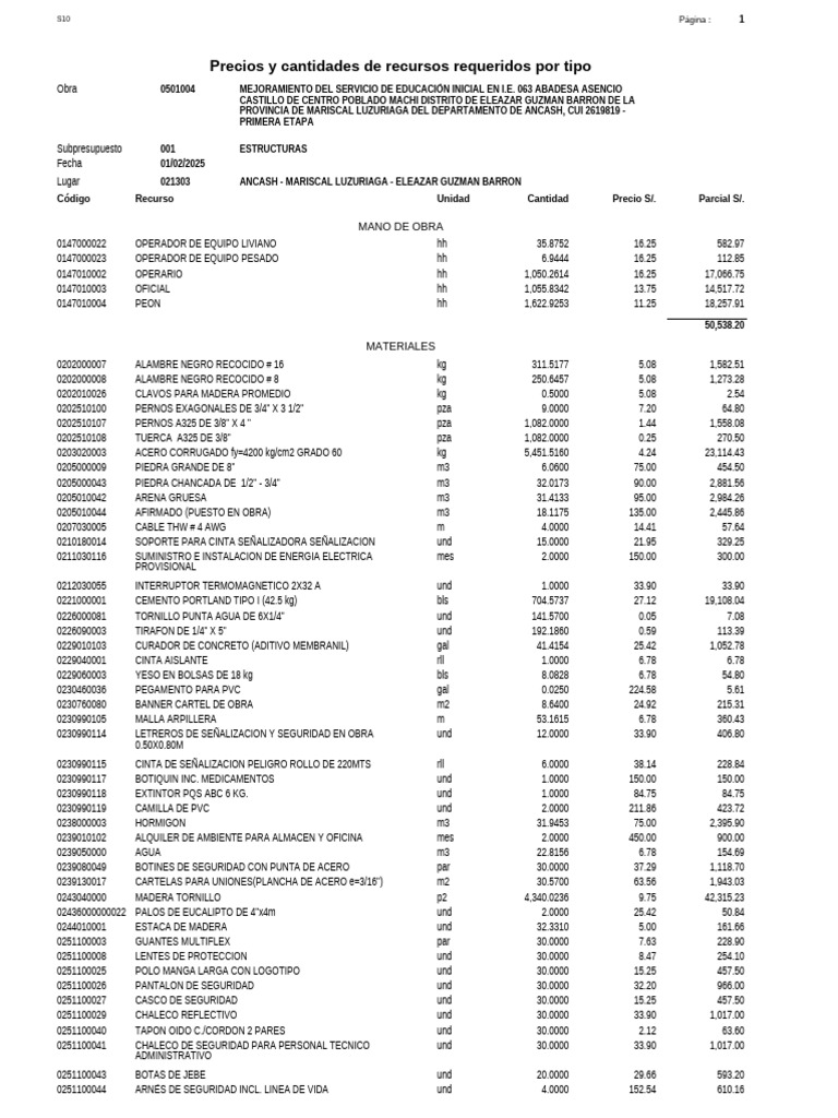 Recalculo de Estructuras en Ancash | PDF | Materiales | Material compuesto