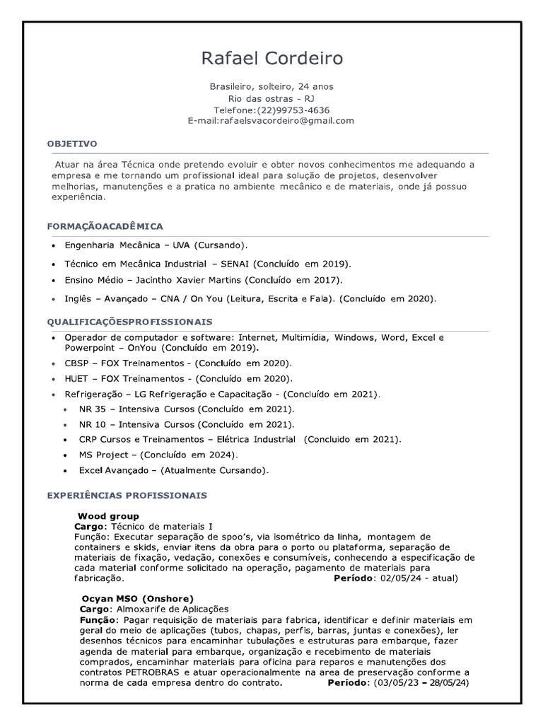 CV - Rafael Cordeiro 2025 | PDF