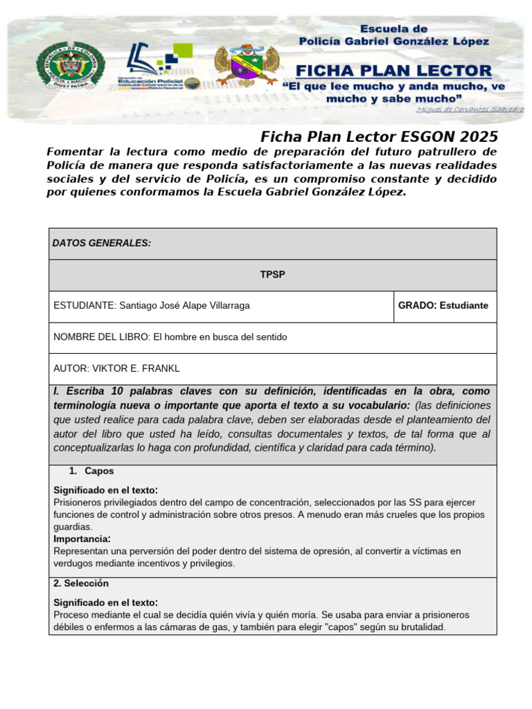 Ficha Plan Lector 007 2025 | PDF | Sufrimiento | Libertad
