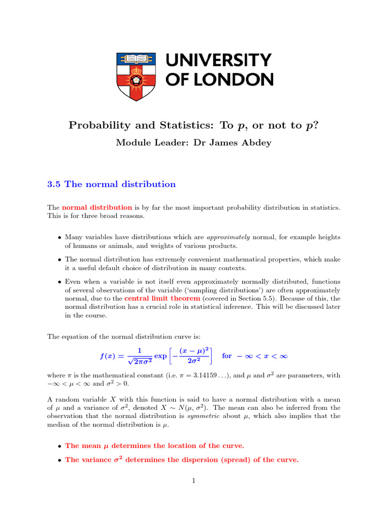 Understanding the Normal Distribution | PDF | Normal Distribution ...
