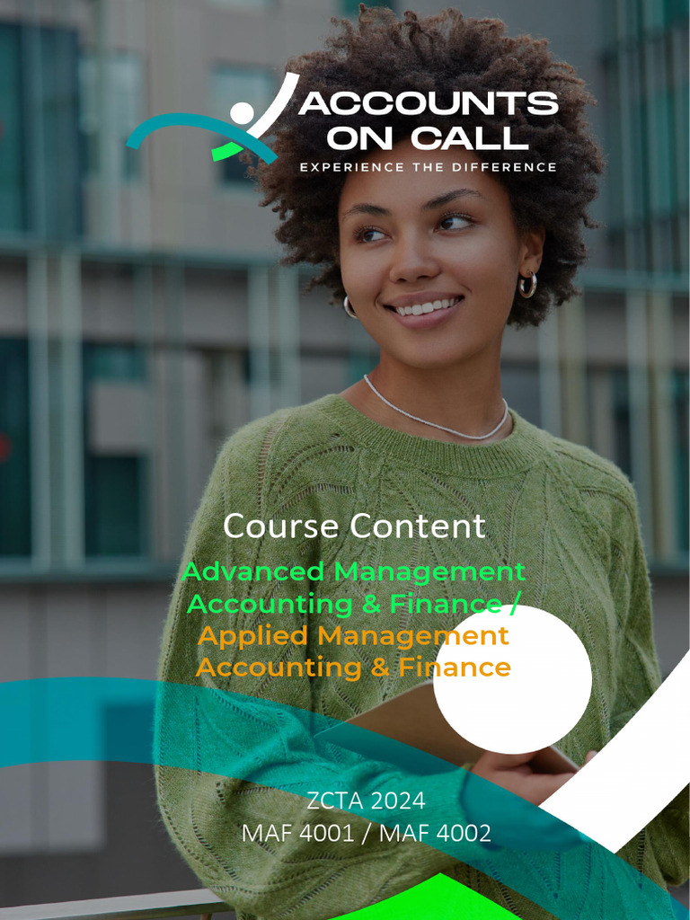MAF 4001-2 Management Accounting and Finance Term 1 2024 Course Module ...