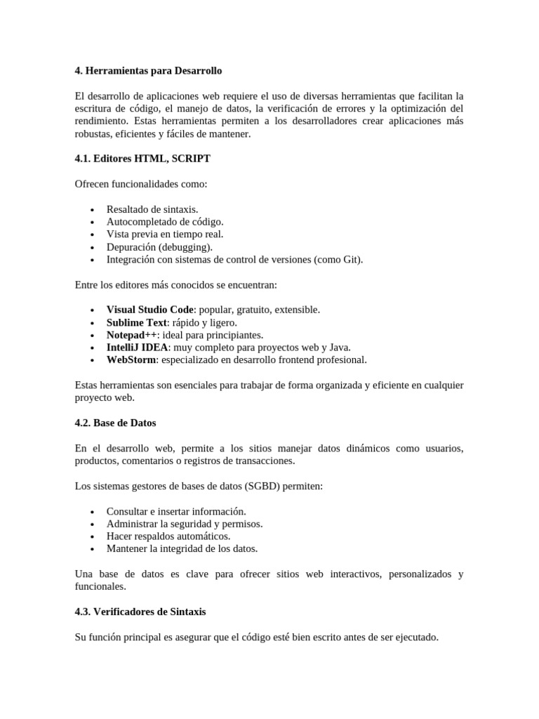 Herramientas Esenciales para Desarrollo Web | PDF | Desarrollo web | HTML