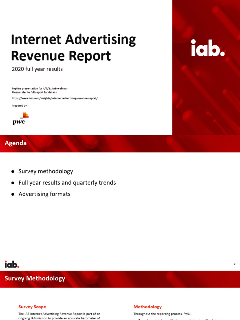 IAB 2020 Internet Advertising Revenue Report Webinar 4.7.21 PWC 1 | PDF ...