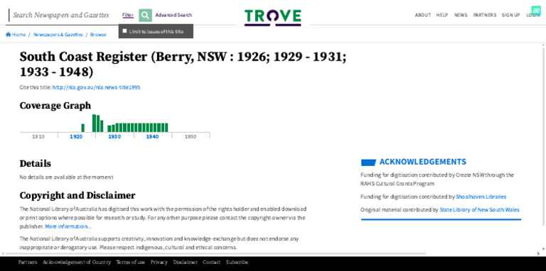 South Coast Register (Berry, NSW - 1926 1929 - 1931 1933 - 1948) - Trove | PDF