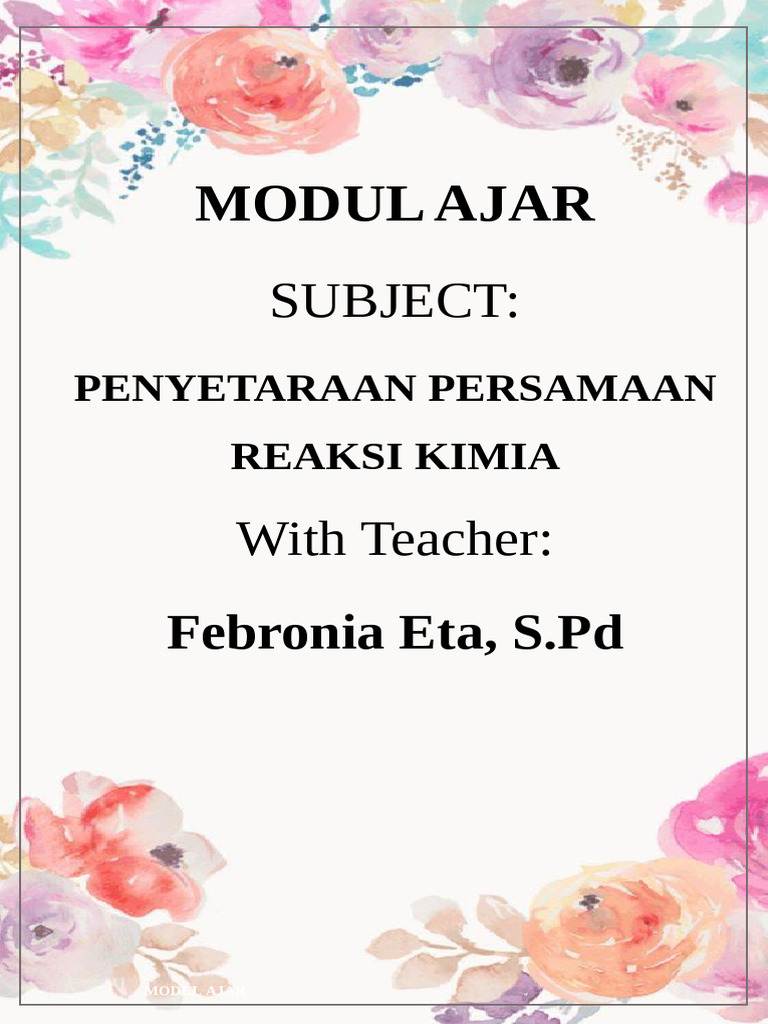 Modul Ajar Persamaan Kimia | PDF