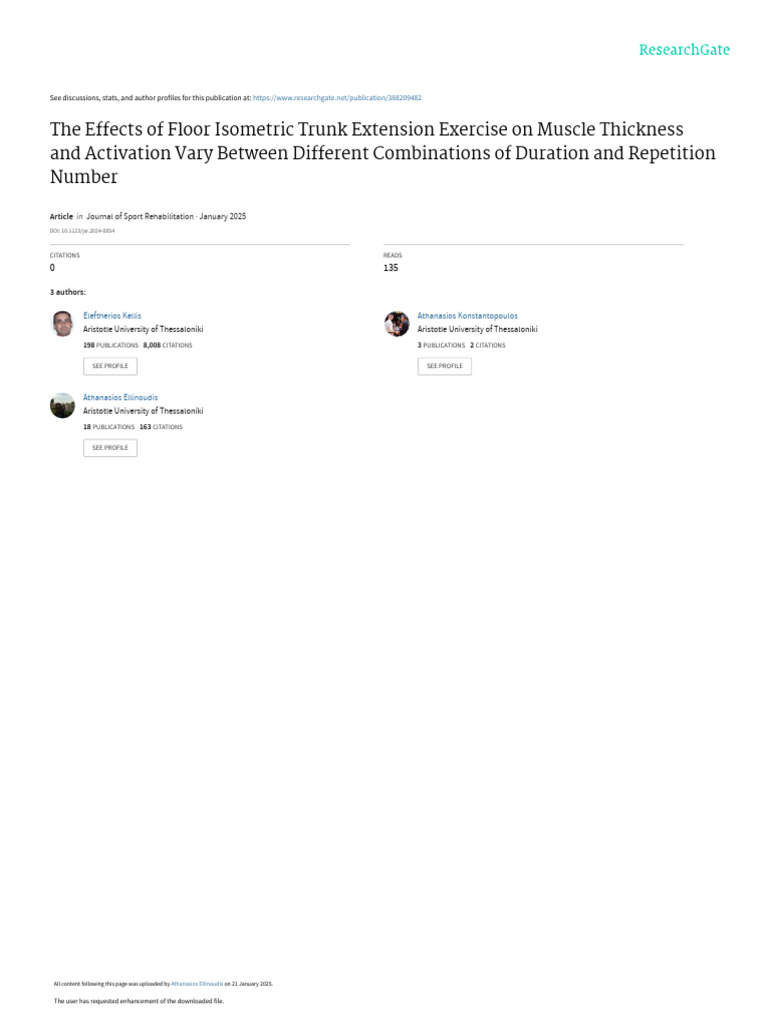 The Effectsof Floor Isometric Trunk Extension Exerciseon Muscle ...