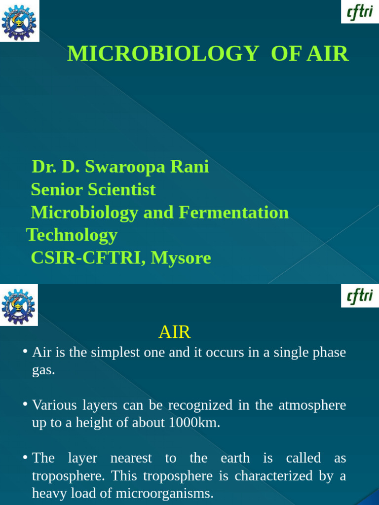 Air Microbiology Overview and Significance | PDF | Atmosphere Of Earth ...