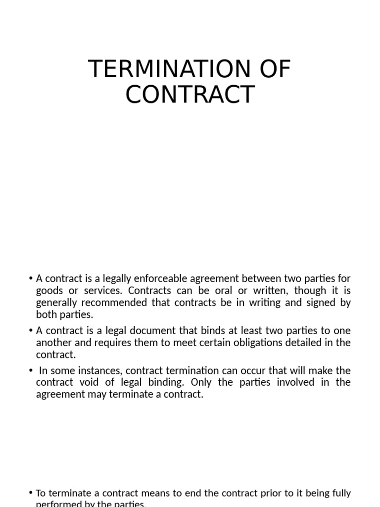 11 Termination of Contract | PDF | Breach Of Contract | Misrepresentation
