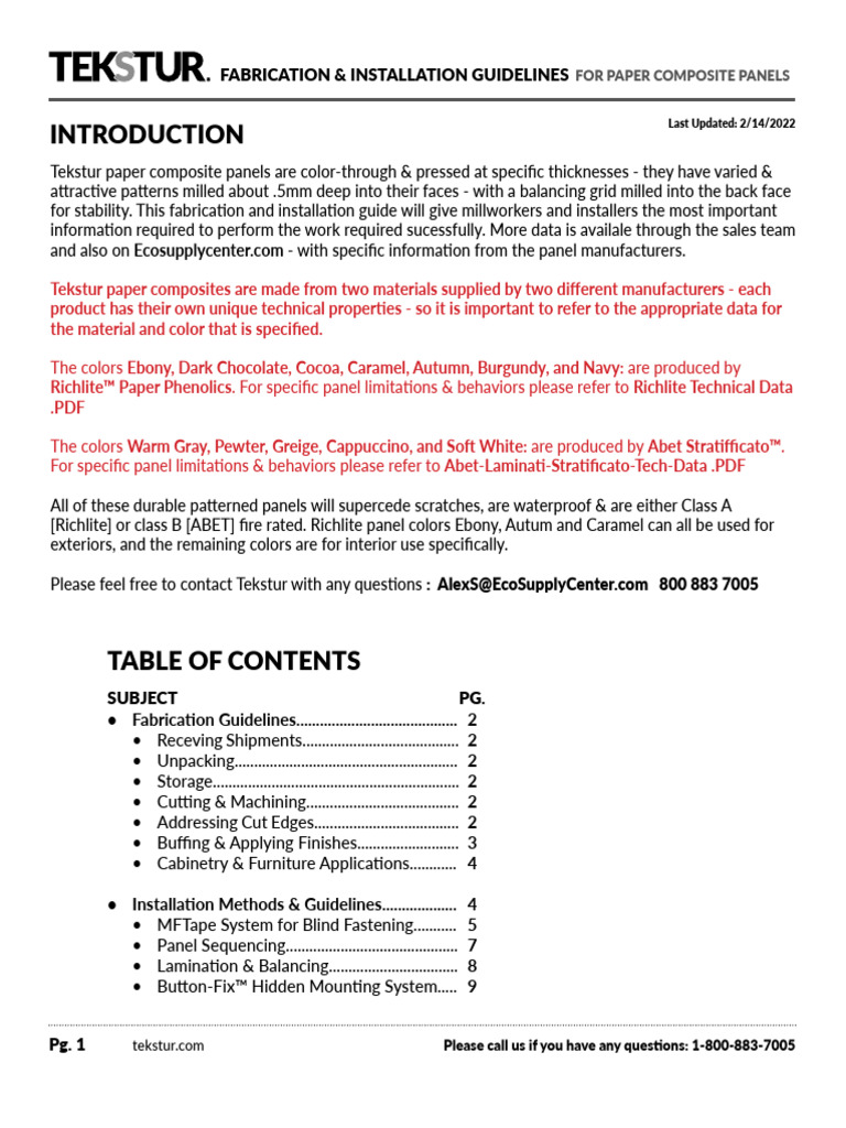 2022 Tekstur Fabrication and Install | PDF | Cabinetry | Lamination