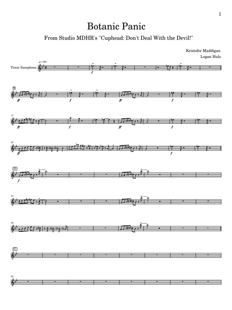 Botanic Panic - Tenor Saxophone | PDF