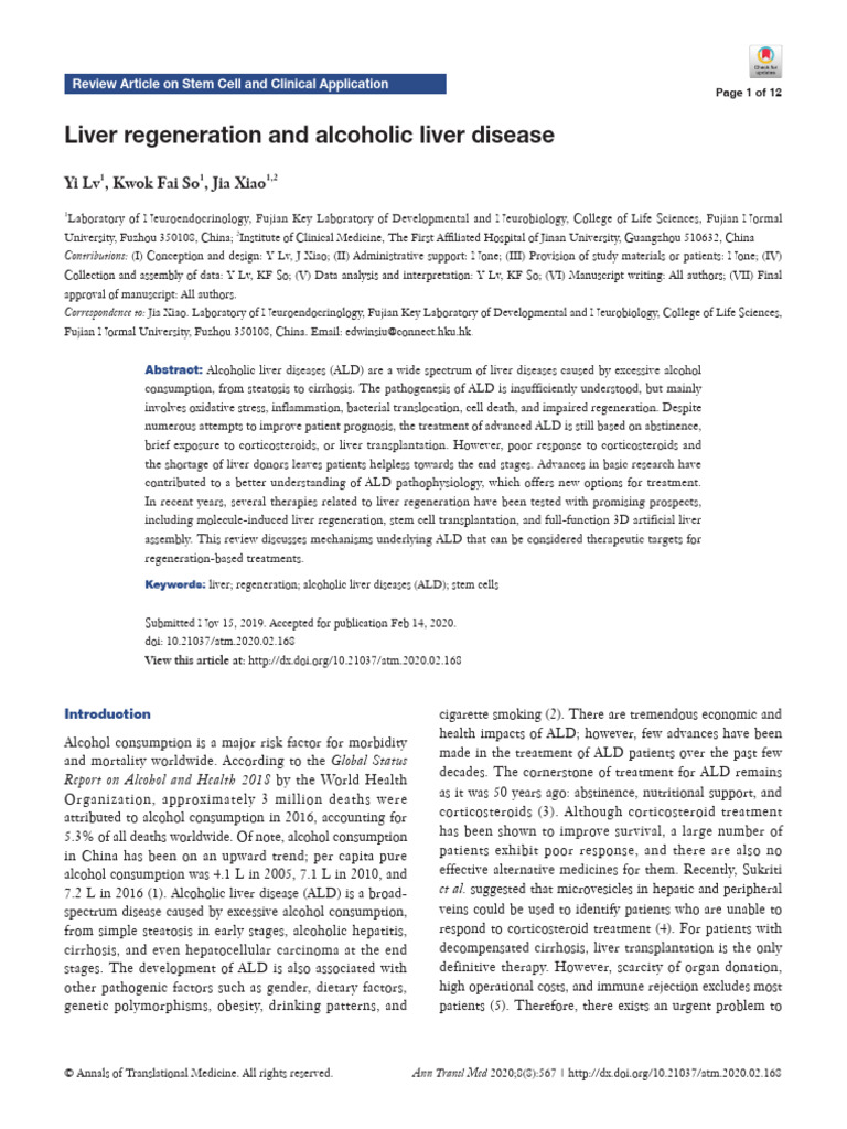 Alcoholic Liver Disease 2020 Epidem Bun | PDF | Liver | Mesenchymal ...