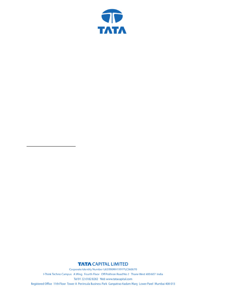 Tata Capital Original Noc Xtreme 160r | PDF | Financial Services | Personal Finance