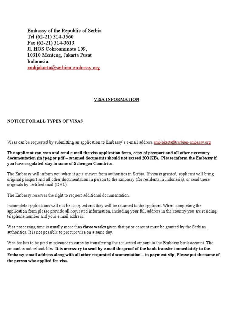 Serbia Visa Information | Travel Visa | Passport