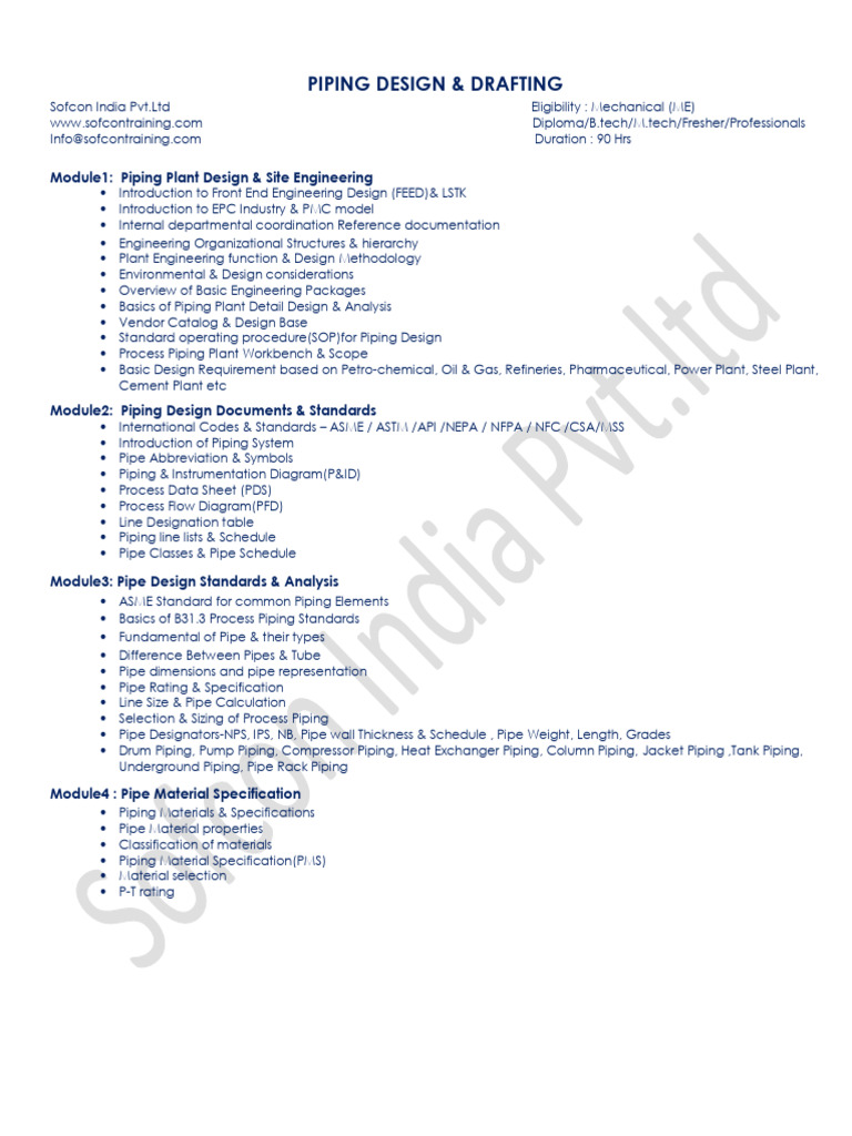 00-Piping Design & Drafting 2023 | PDF | Pipe (Fluid Conveyance ...