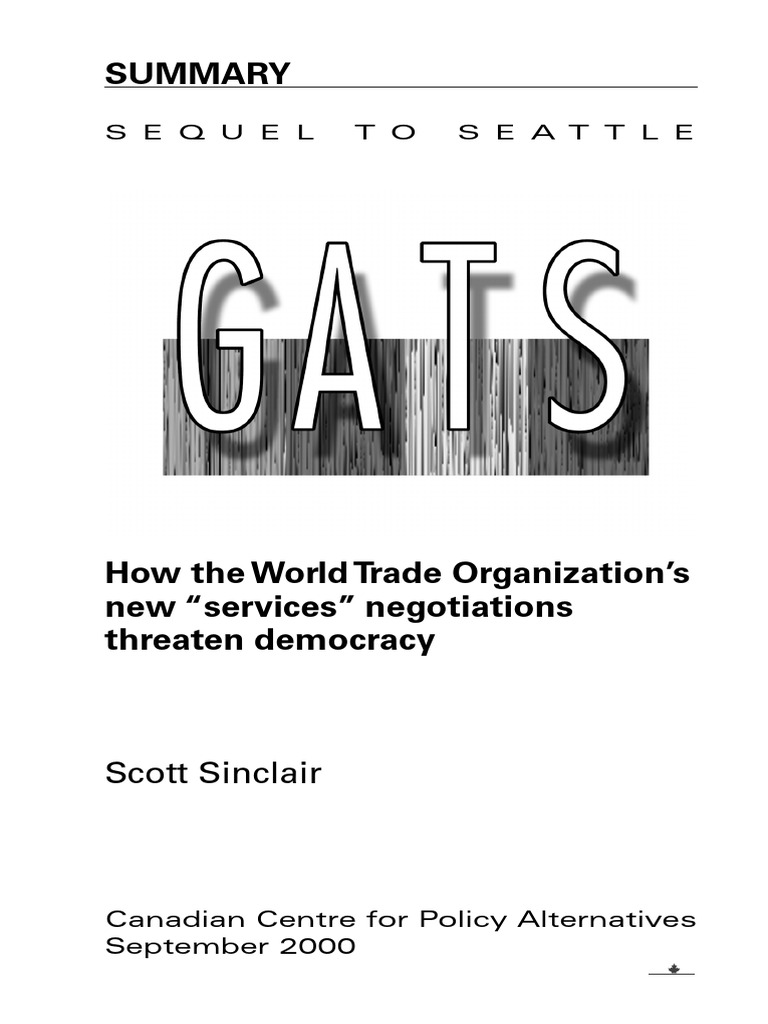 E Scott Sinclair GATS How The | PDF | General Agreement On Trade In ...