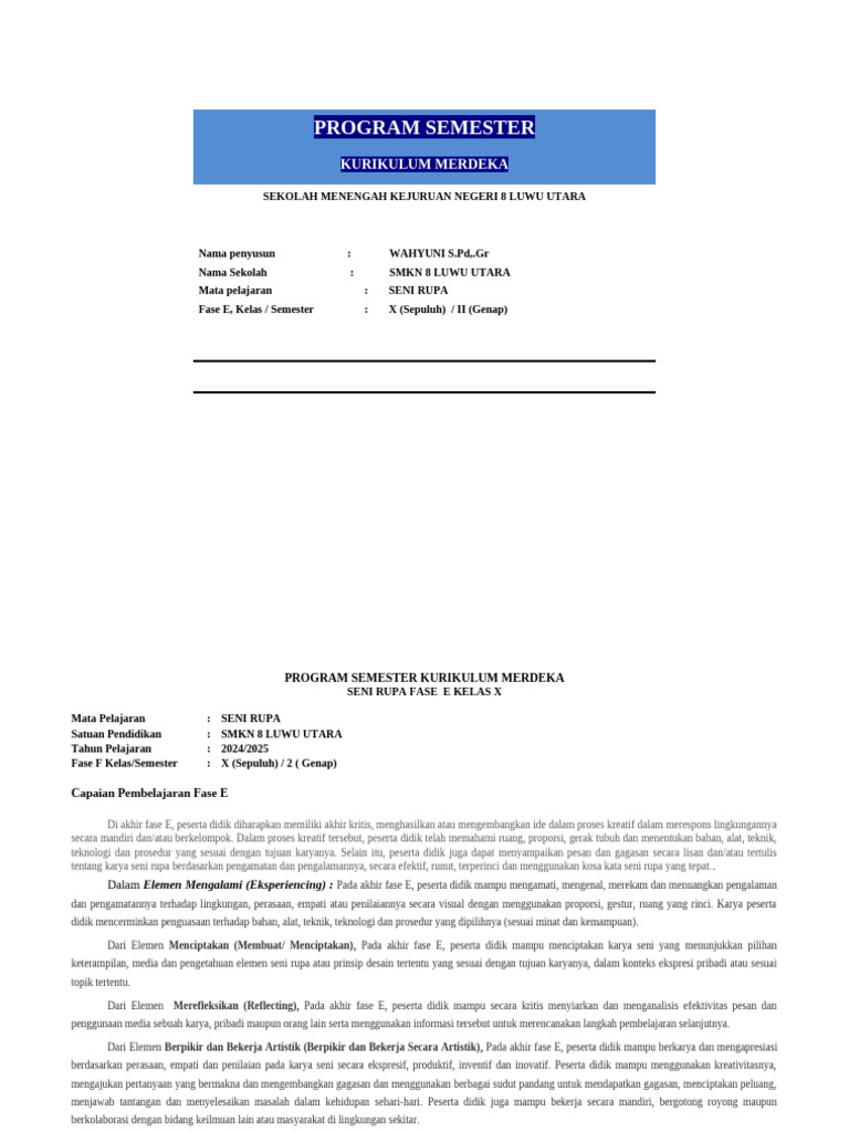 Promes Edit 2025 Kls Xi Semua Jurusan | PDF