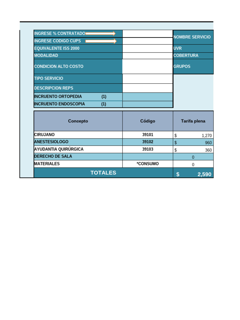 Nueva Macro Liquidacion Cirugias y Procedimientos Iss - Uvt - Soat 2024 - Corregida | PDF | Cirugía