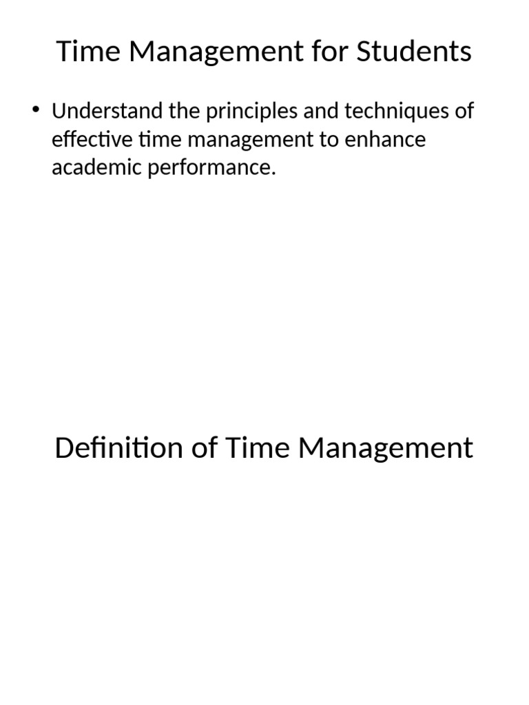 Effective Time Management for Students | PDF