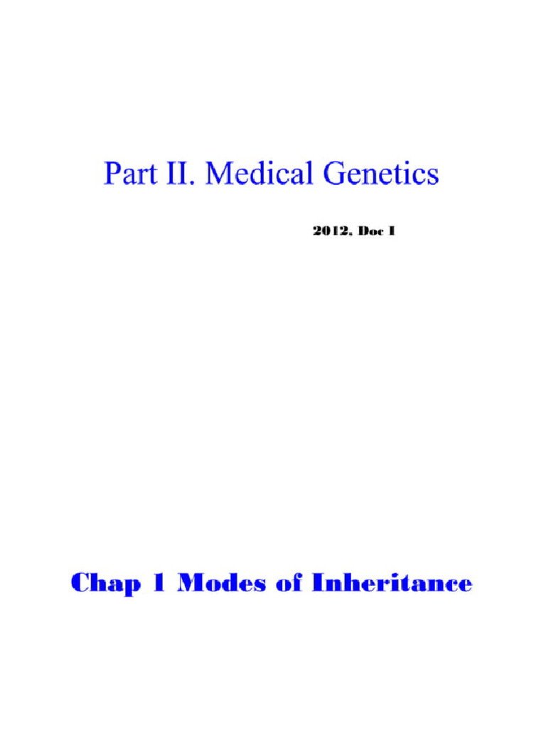 Modes of Inheritance | PDF