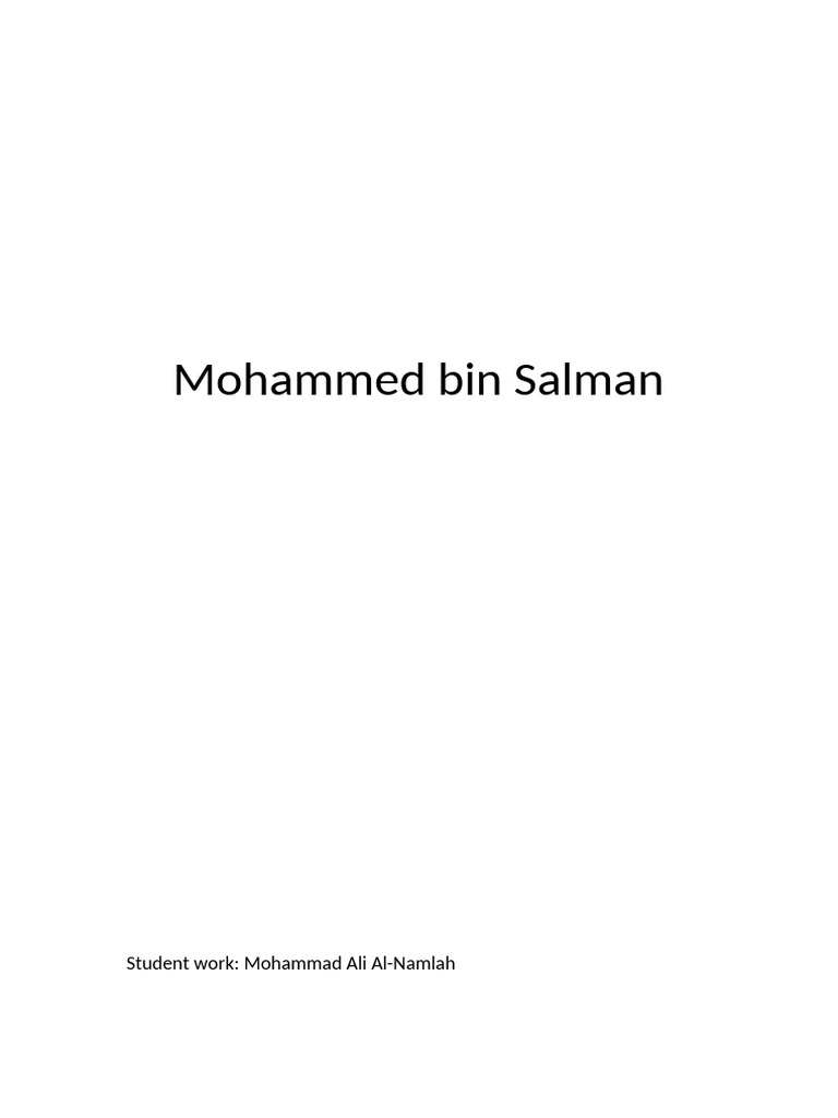 Mohammed Bin Salman | PDF