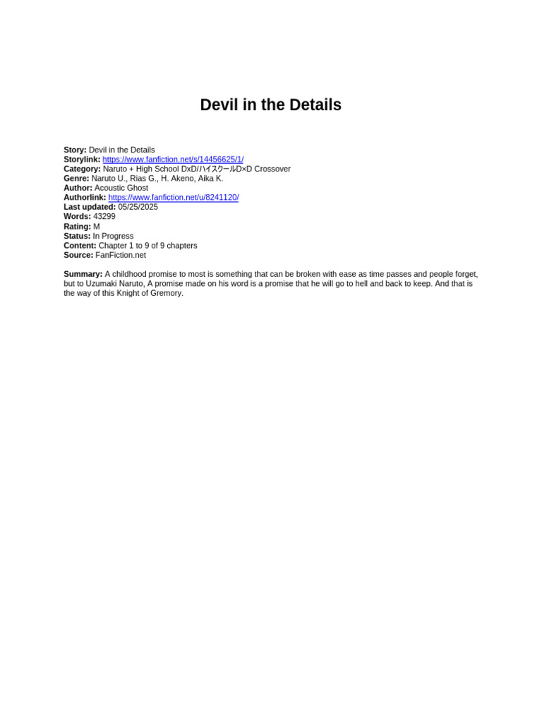 Acoustic Ghost - Devil in the Details | PDF