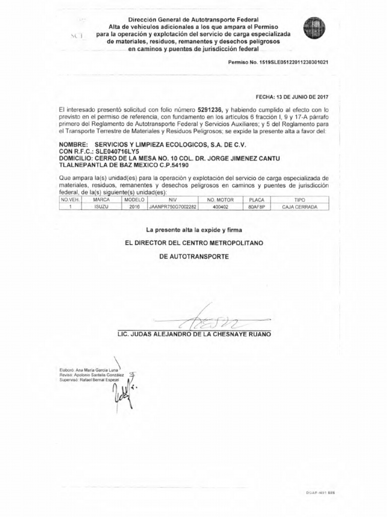 80af8p Permiso SCT | PDF | Etanol | Ácido