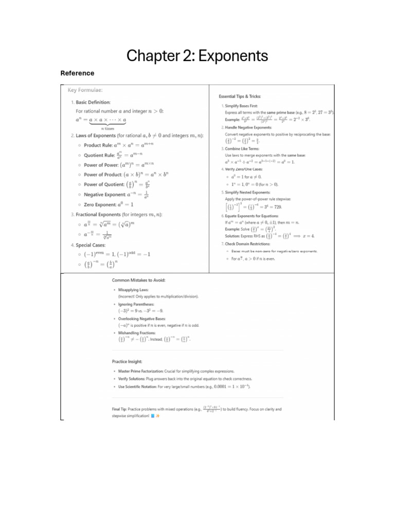 Exponents Problem-Solving Guide | PDF