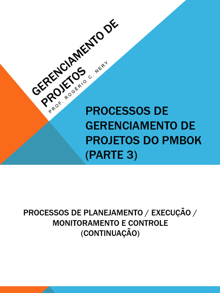 Processos de Gerenciamento de Projetos PMBOK | PDF | Gestão de recursos ...