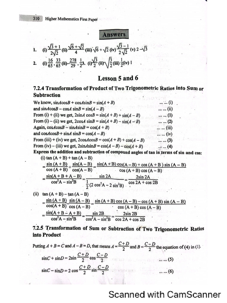 Trigonometry 7C, D | PDF