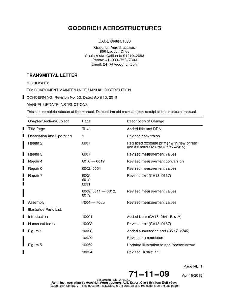 Goodrich Aerostructures: Transmittal Letter | PDF | Asbestos | Chromium