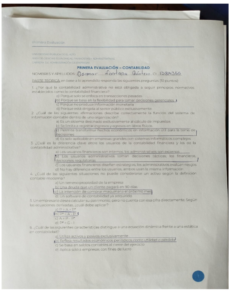 Examen de Osmar Fontana 1ro e | PDF