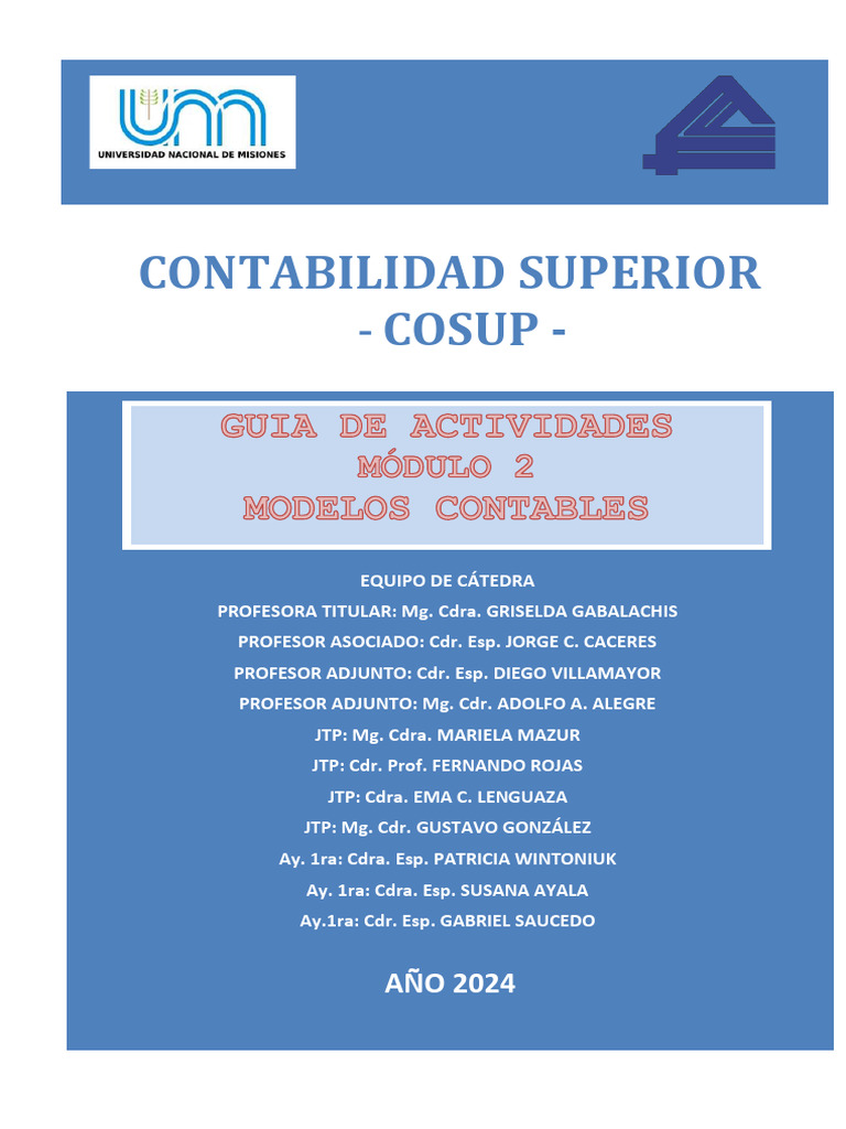 2024 - Guia Actividades Modulo 2 - Modelos Contables | PDF | Contabilidad | Moneda