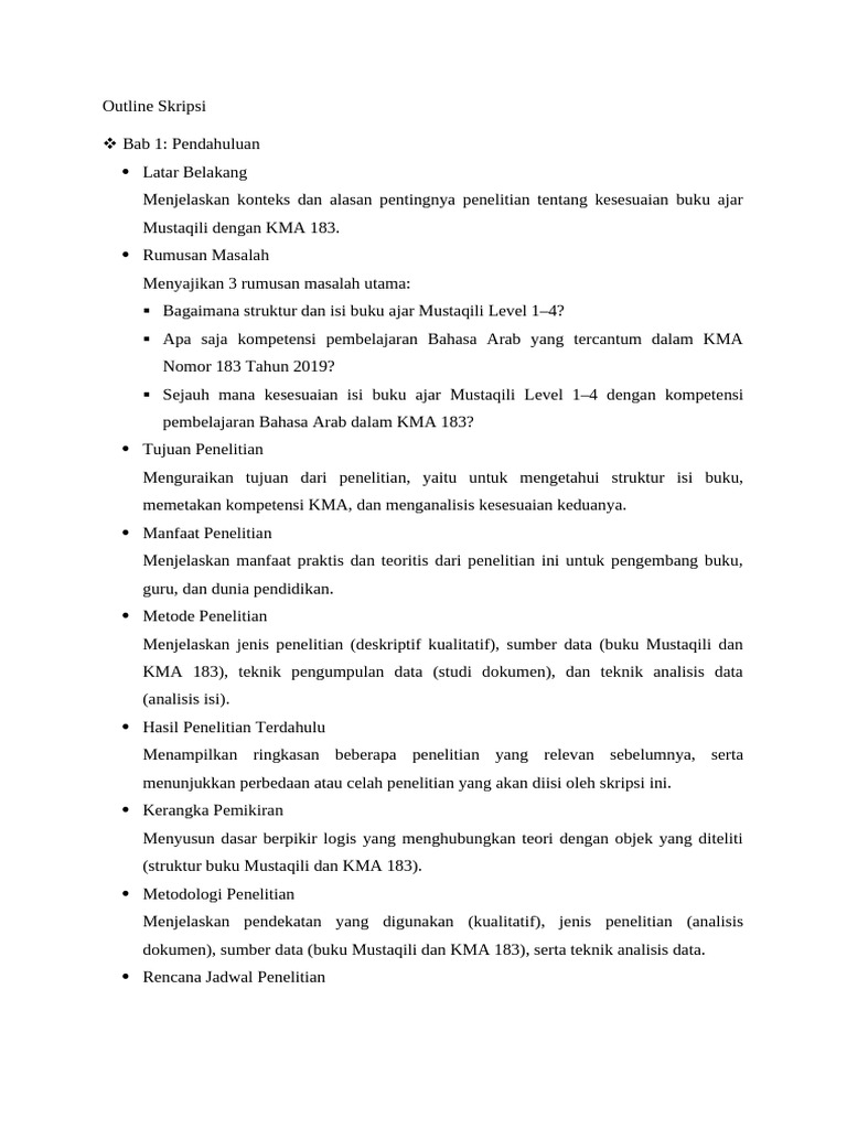 Outline Skripsi | PDF
