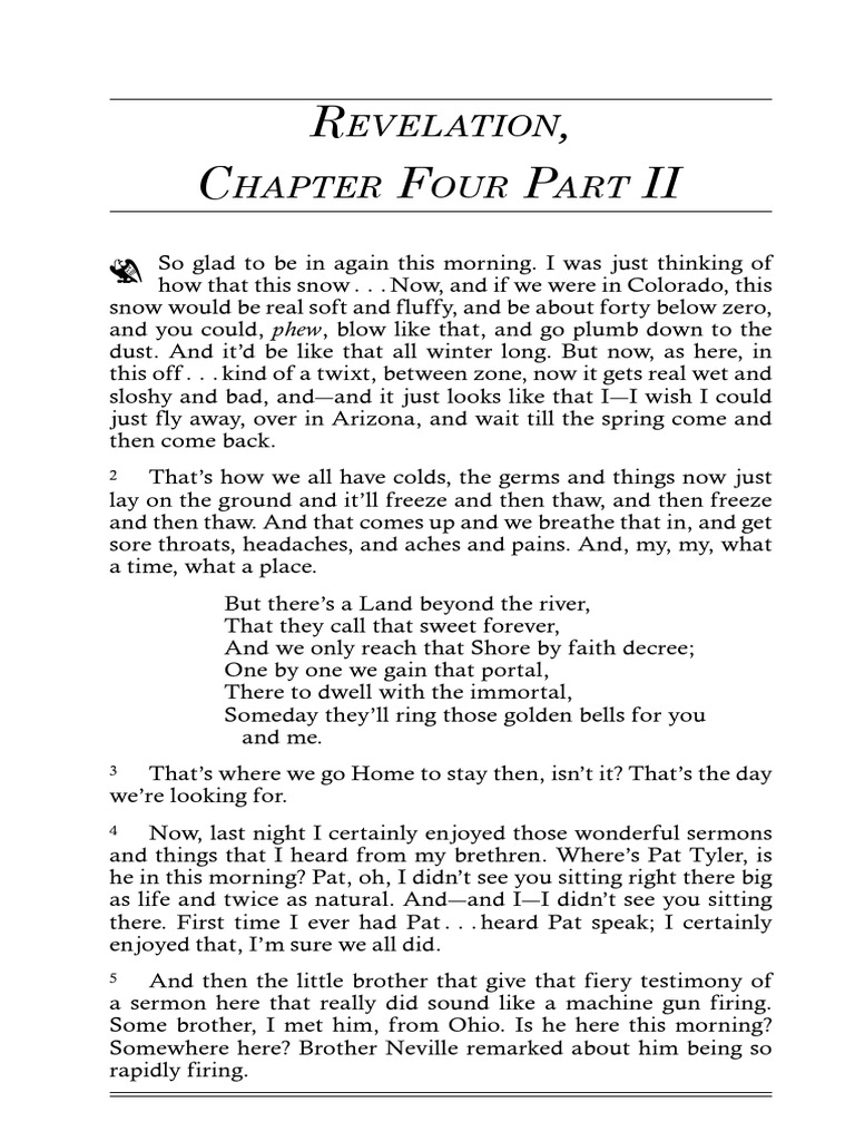 61-0101 Revelation Chapter Four 2 VGR | PDF | Jesus | Abraham