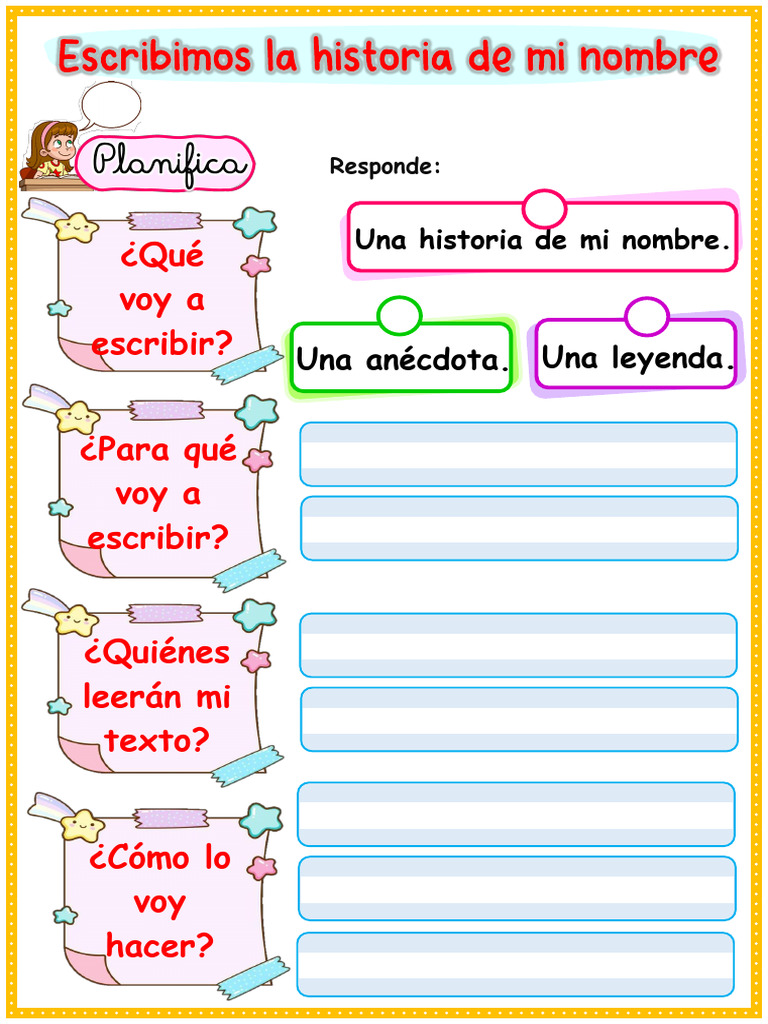 Ficha Escribimos La Historia de Mi Nombre Maestra Janet | PDF