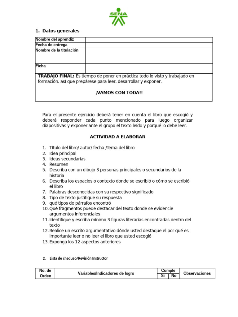 Actividad Final Lectura Del Libro | PDF