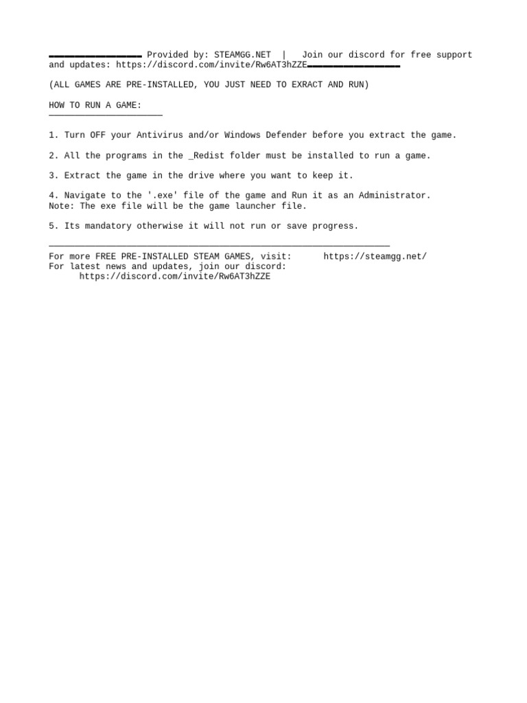 Guide to Running Pre-Installed Games | PDF