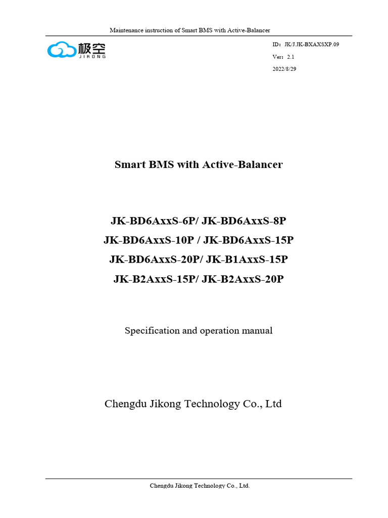 Smart BMS Maintenance Instructions | PDF | Mobile App | Lithium Ion Battery