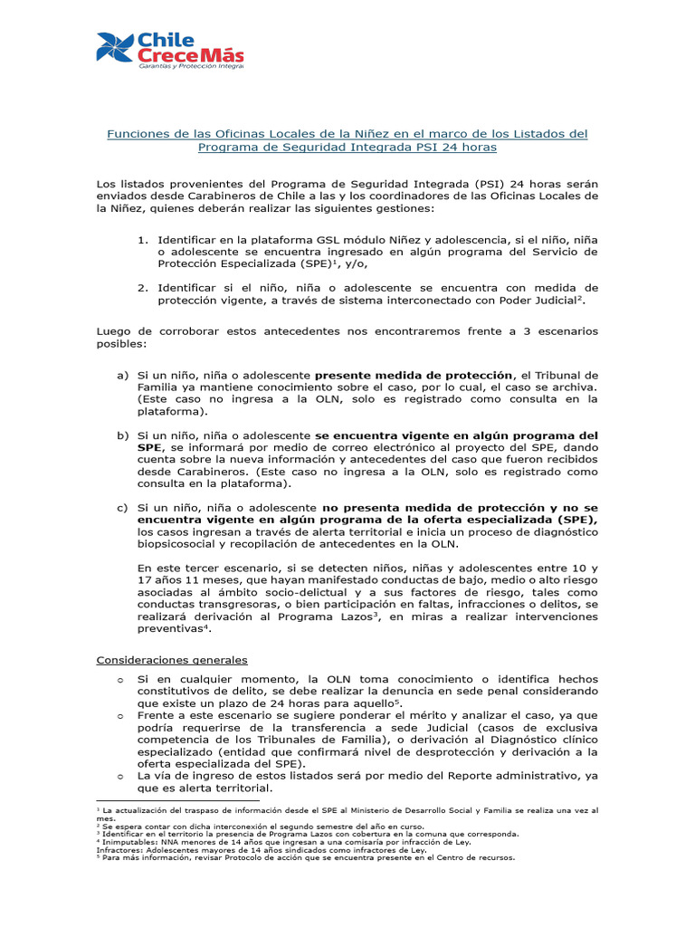 Funciones OLN - PSI 24 Horas | PDF