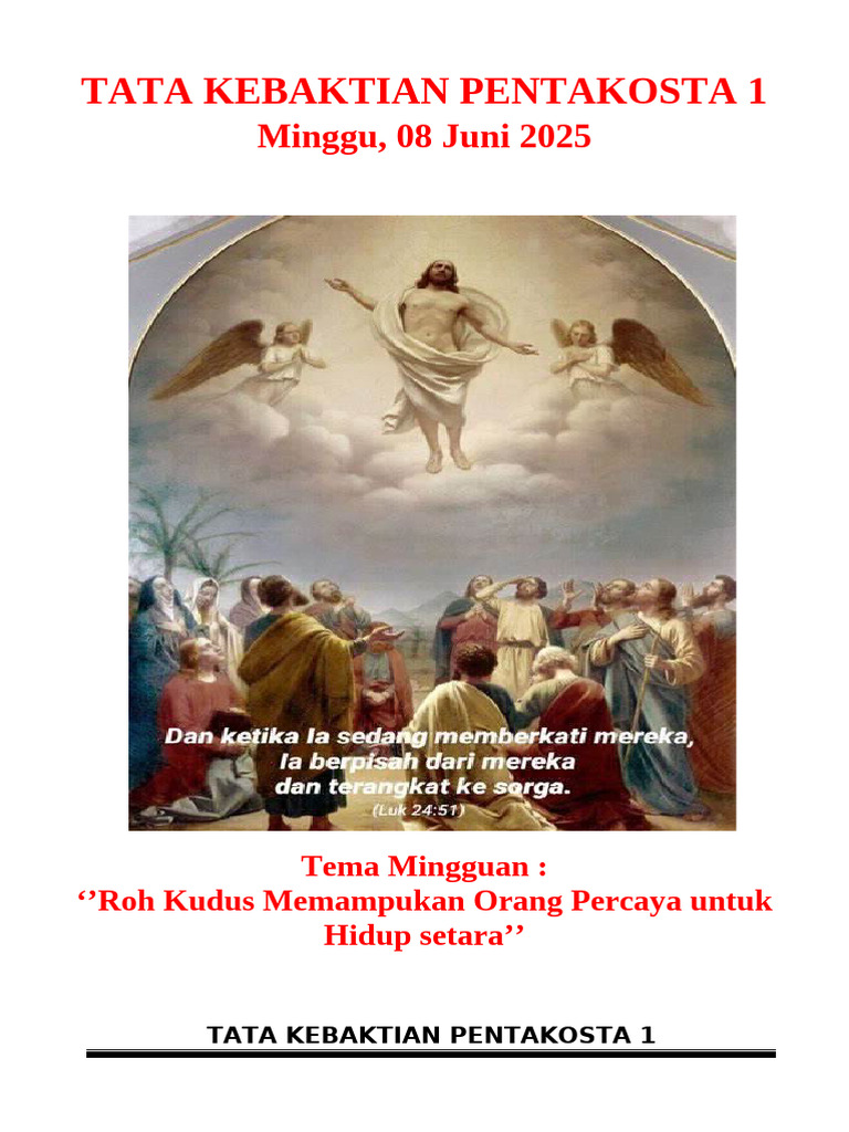 Tata Ibadah Pentakosta i - Minggu, 08 Juni 2025 | PDF