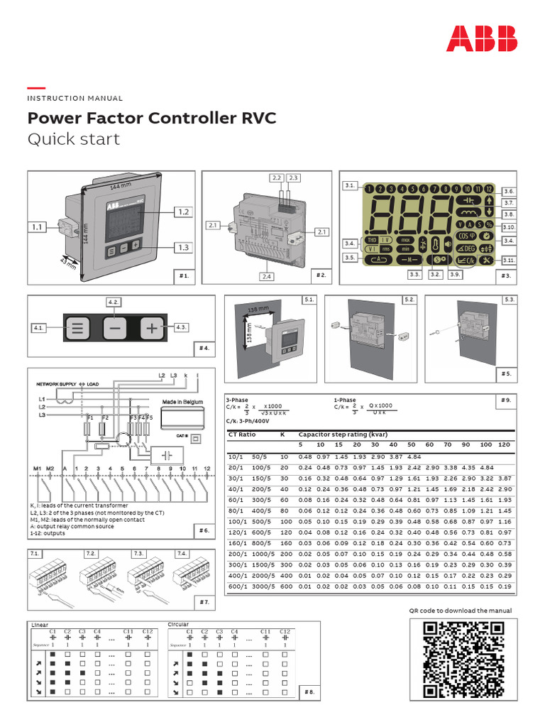 ABB RVC Power Factor Controller Manual | PDF | Electrical Engineering ...