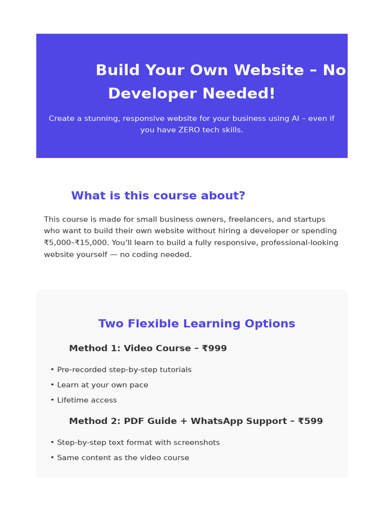 Ai Website Course Landing Page | PDF