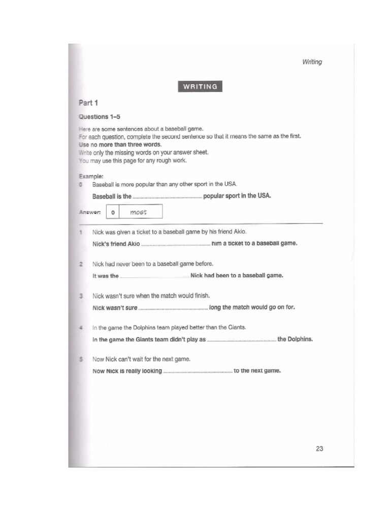 Test 1 - Writing TA2 | PDF