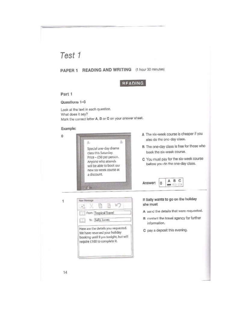 Test 1 - Reading TA2 | PDF