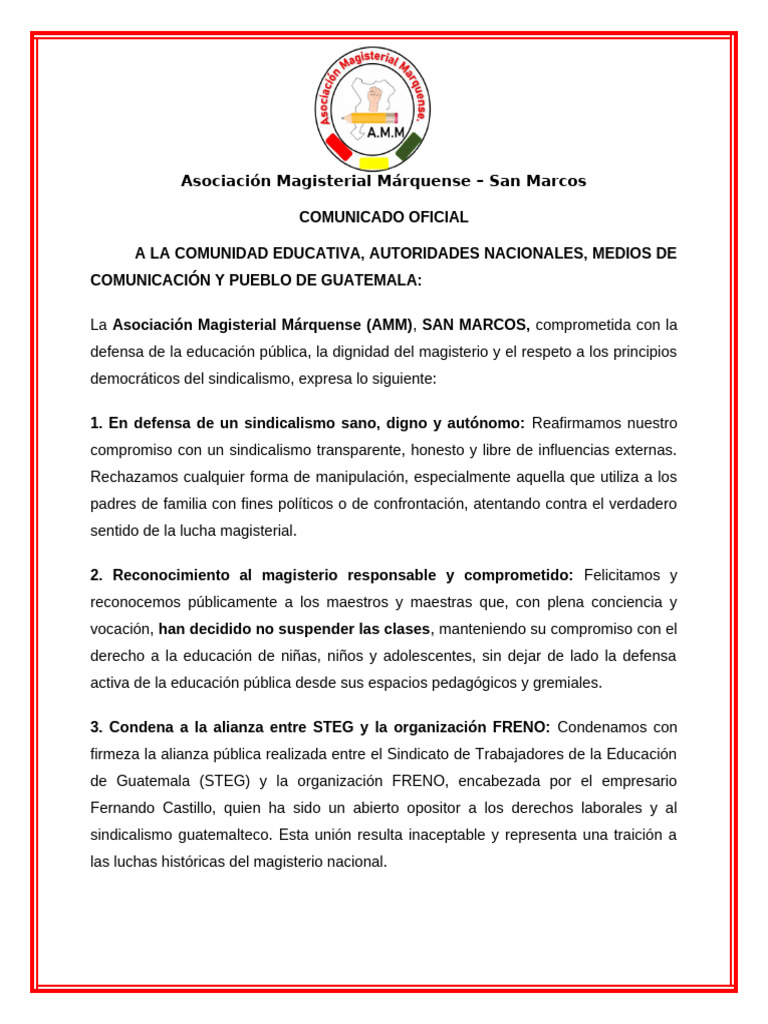 Comunicado Oficial Amm - 2-6 | PDF
