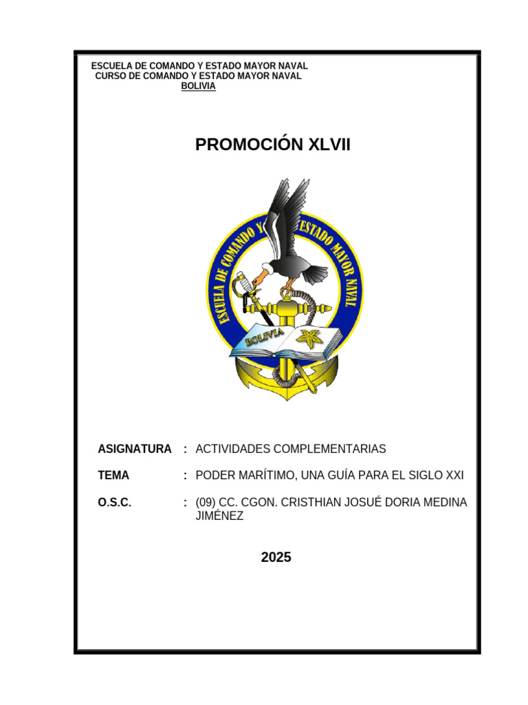 Poder Marítimo: Guía para el Siglo XXI | PDF | Globalización | Bolivia
