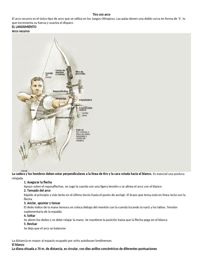 Técnicas de Tiro con Arco Recurvo | PDF | Tiro al arco | Arco y flecha